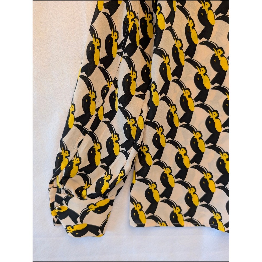 Avec Les Filles | Tops | Avec Les Filles Toucan Bird Print Tie Neck ...